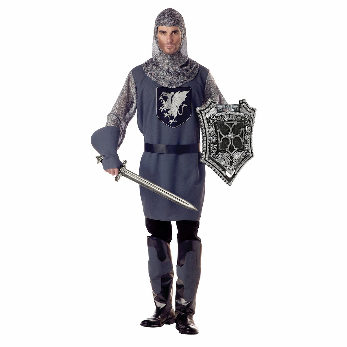 Valiant Knight Medieval Camelot men's fancy dress costume 5 piece set ...