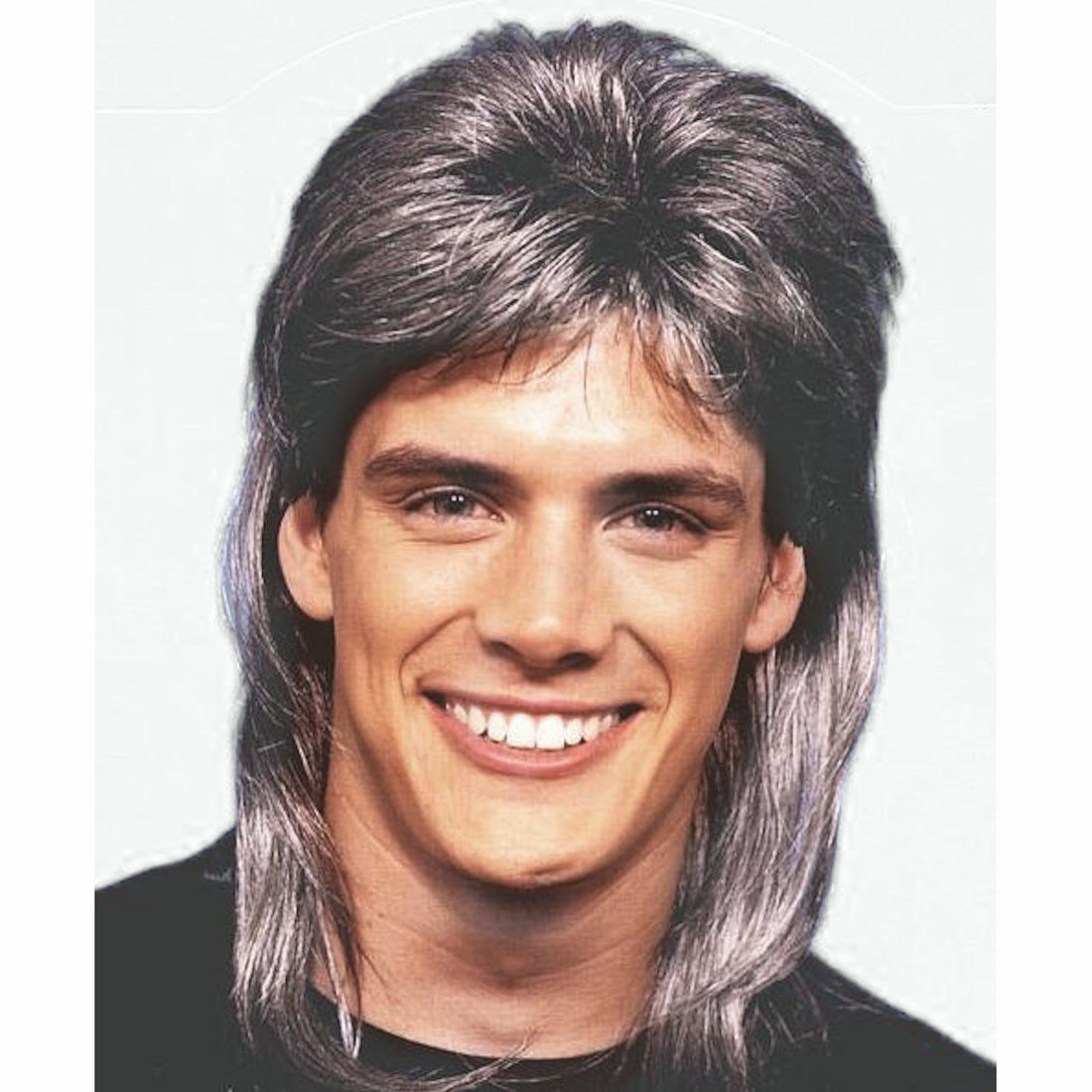 Mullet Wig Streaked Brown/Blonde 70's 80's Bogan Men's Fancy Dress Cos ...