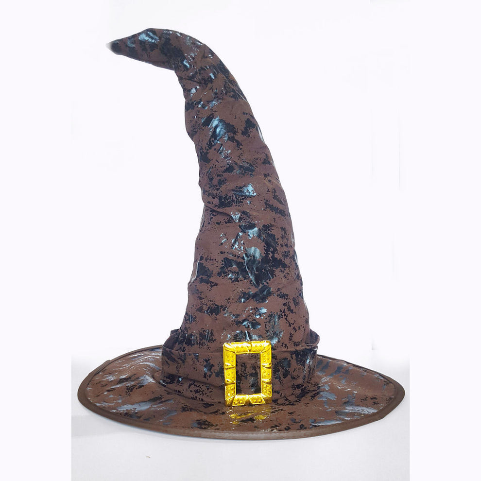 Wizard Witch Hat Brown Faux Leather Hogwarts Sorting Adult Costume Acc ...